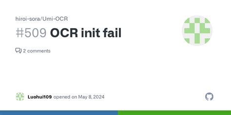 Ocr Init Fail · Issue 509 · Hiroi Soraumi Ocr · Github