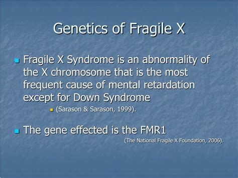 PPT Fragile X Syndrome PowerPoint Presentation Free Download ID