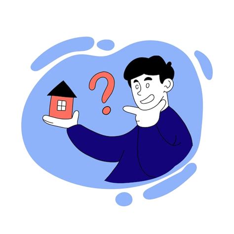 Premium Vector Vector Illustration Of Man With A Small House Rental