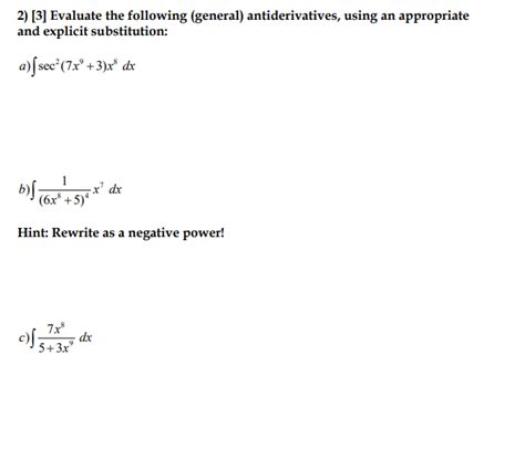 solved 2 [3] evaluate the following general