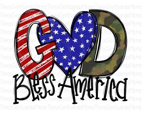 God Bless America Camo American Flag Th Of July Sublimation Design God Bless The Usa Patriotic