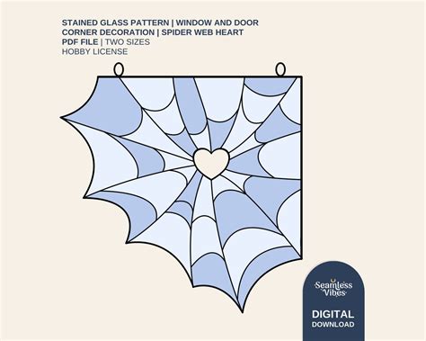 Spider Web Stained Glass Design Pattern Beginner Craft Pdf Digital