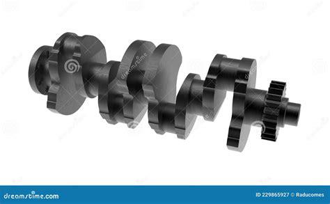 3d Rendering Crank Shaft Finite Element Analysis Royalty Free Cartoon