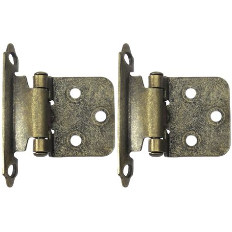Hinges Collection Pair No Inset Self Closing Hinge In Antique Brass By Laurey Hardware