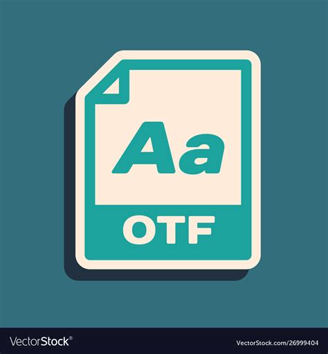 Green Otf File Document Download Otf Button Icon Vector Image