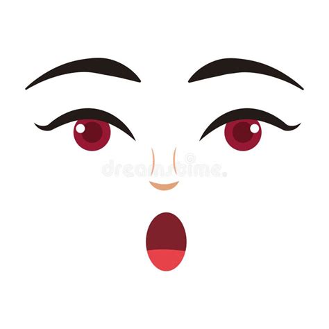Cute Borderless Surprised Facial Expression Vector Stock Vector