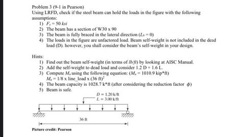 solved problem 3 9 1 in pearson using lrfd check if the