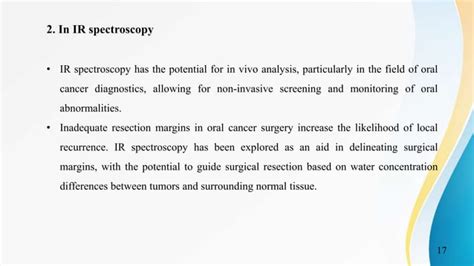 Biomedical Applications Of Vibrational Spectroscopy Oral Cancer Diagnostics Ppt
