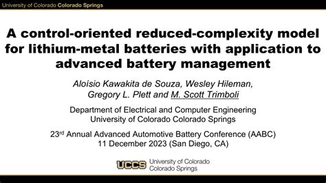 Pdf A Control Oriented Reduced Complexity Model For Lithium Metal