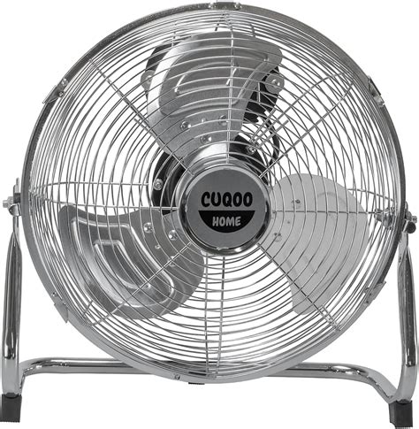 Cuqoo 20 Inches High Velocity Chrome Metal Floor Fan With 3 Speed
