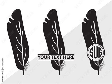 Feather Monogram Svg Boho Feathers Svg Feathers Svg Tribal Boho
