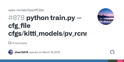 Python Trainpy Cfgfile Cfgskittimodelspvrcnnyaml · Issue 878