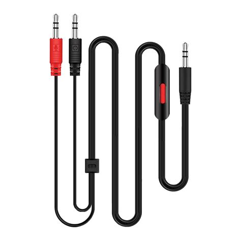 Jnysj Audio Cable 1 5m 2 In 1 Volume Control 3 5mm Plug Headphone