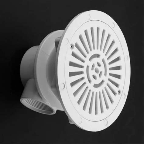 White Plastic Swimming Pool Floor Inlet Threaded Size 4 Inch D