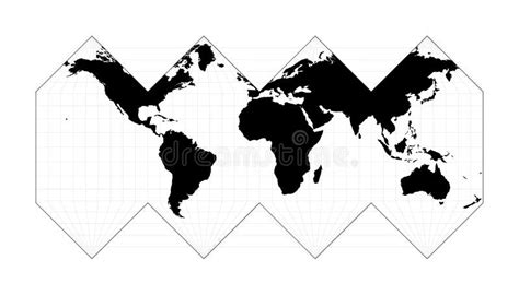 Eps10 Vector World Map Healpix Projection Stock Vector Illustration