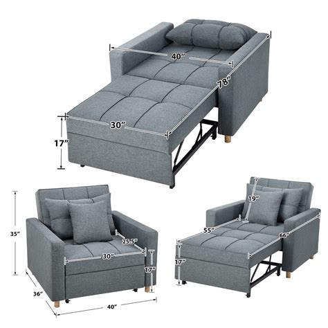 Buy Esright Convertible Chair Bed In Inch Sleeper Chair Bed Multi Functional Adjustable