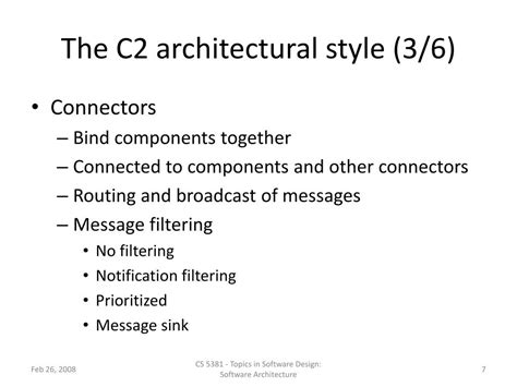 ppt a component and message based architectural style for gui
