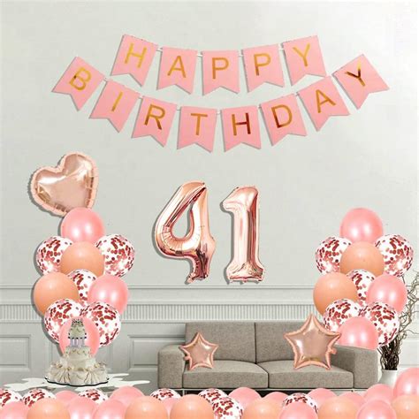 Buy Succris 41st Birthday Decorations For 41 Years Old Birthday Party