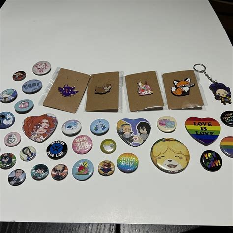 Random Button And Enamel Pin Set Some Brand New Depop