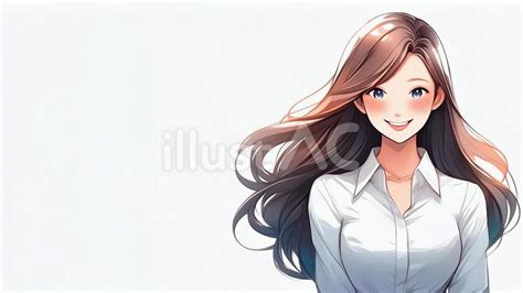 白いシャツを着た女性イラスト No 25418559｜無料イラスト・フリー素材なら「イラストac」
