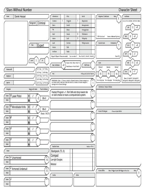 Character Sheet Pdf