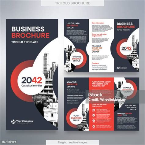 트라이 폴드 레이아웃 비즈니스 브로슈어 서식 파일입니다 0명에 대한 스톡 벡터 아트 및 기타 이미지 0명 3단 브로슈어 개념 Istock