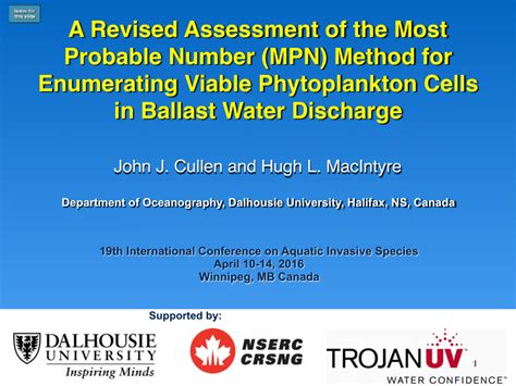 Pdf A Revised Assessment Of The Most Probable Number Mpn Method For Enumerating Viable