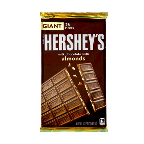 Hersheys Milk Chocolate With Almonds Giant 208g Shopifull