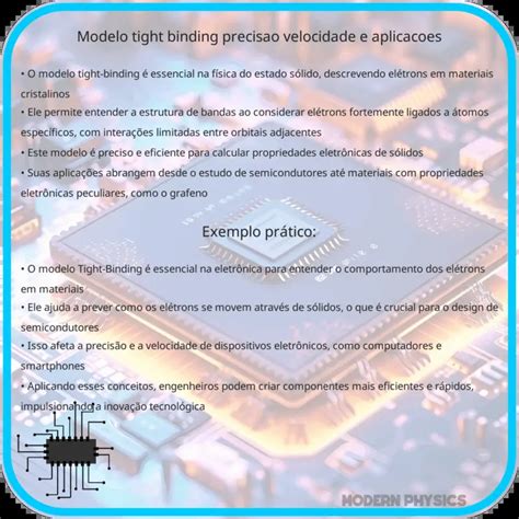 Modelo Tight Binding Precisão Velocidade E Aplicações