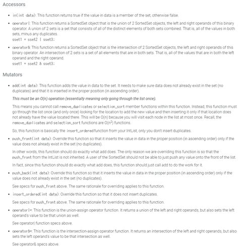 Solved Implement A Sortedset Class That Is A Specialization