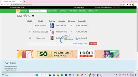 Free Code Mvc Quản Lý Bán điện Thoại Csdl Sql Sever Sàn Giao