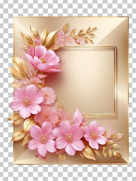 Premium Psd Beautiful Luxury Flower Wadding Card Design Isolated