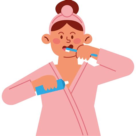 A Woman Brushing Her Teeth With A Toothbrush 49576418 Png