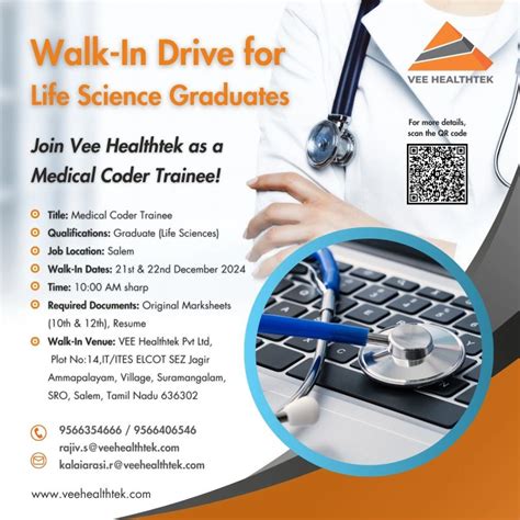 Medicalcoding Fresherjobs Walkininterview Salem Lifescience