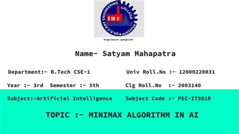 Minmax Algorithm In Artificial Intelligence Slides Pptx