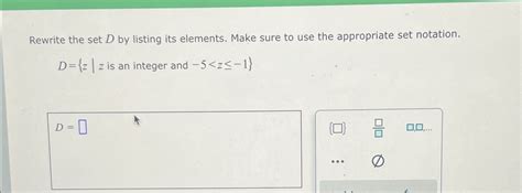 Solved Rewrite The Set D By Listing Its Elements Make Sure Chegg