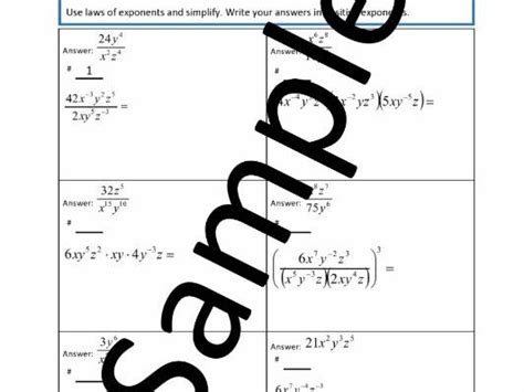 Exponents Circuit Training Teaching Resources