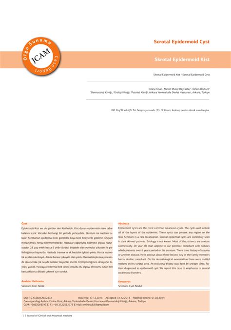 Pdf Scrotal Epidermoid Cyst