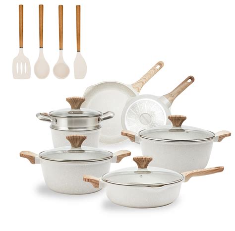 Sensarte Ceramic Pots And Pans Set Nonstick Kitchen Cookware Sets 14