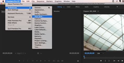 using the auto save feature in premiere pro filtergrade
