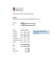 HW3 Xlsx University Of Arkansas OMGT 4853 Excel For Operations