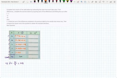 solved complete the first column of the table below by subtracting the