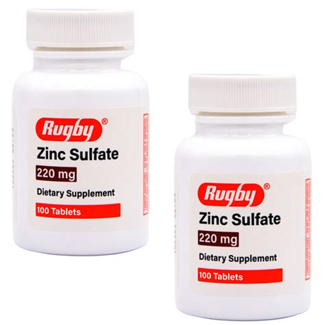 Rugby Zinc Sulfate 220 Mg 4 Pack 400 Tablets Free Shipping