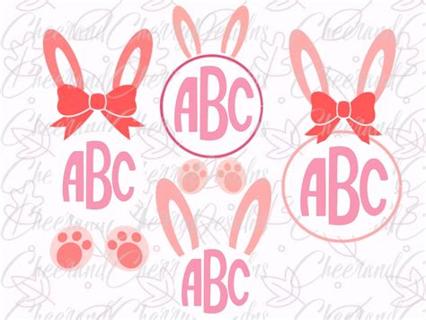 Lapin de Pâques SVG bébé sapins Pâques SVG lapin monogramme SVG