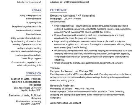 Executive Assistant Cv Template In 2026 Resumekraft