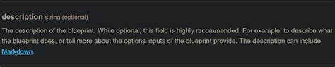 Blueprint Input Description Markdown Multi Line Support Feature