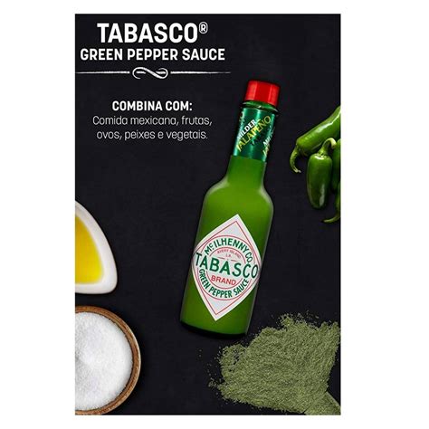 Molho De Pimenta Jalapeño Tabasco Green Pepper Sauce 60ml Lojas Emix