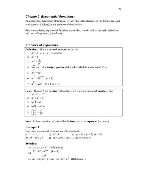 Chapter 2 Exponential Functions Chapter 2 Exponential Functions An Exponential