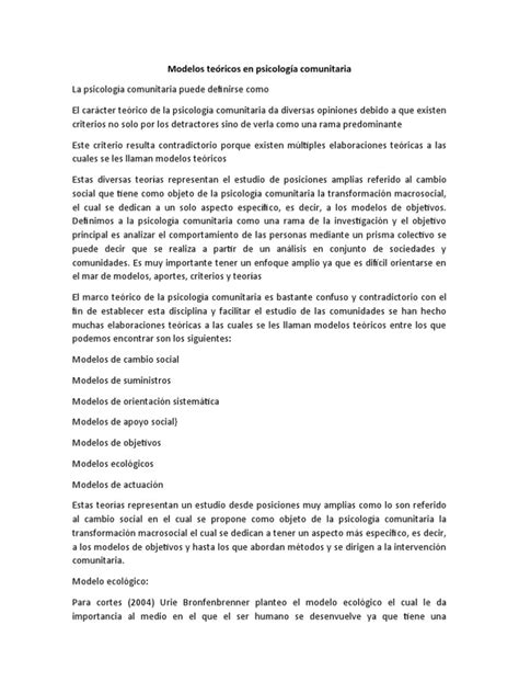 Psicologia Comunitaria Pdf Sicología Estrés Biología