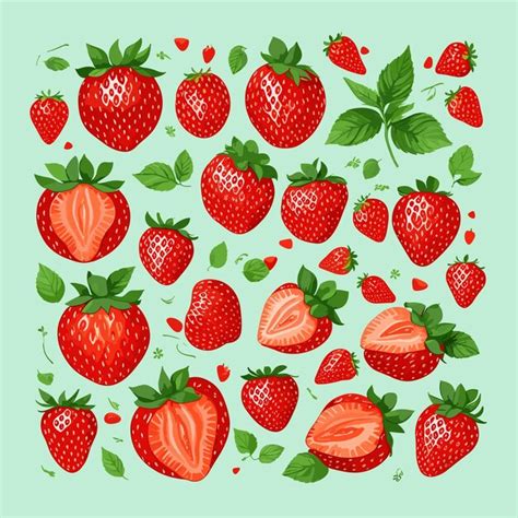 Premium Ai Image Strawberry Pattern
